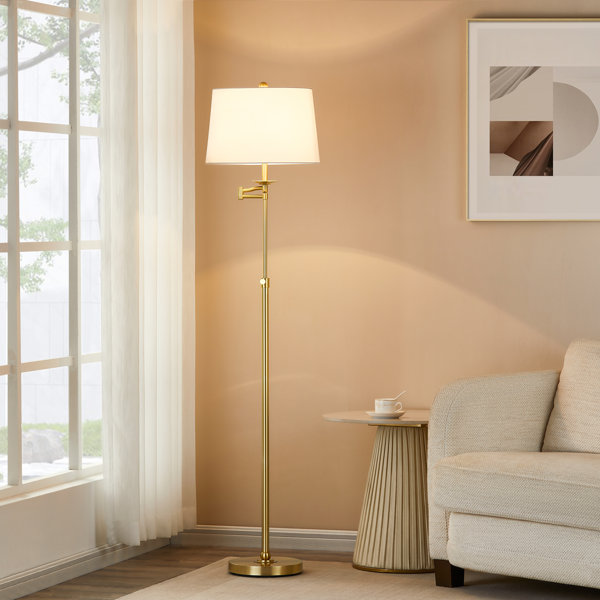 House of Hampton® Aleinah 64.5'' Adjustable Height Swing Arm Floor Lamp "& Reviews" | Wayfair
